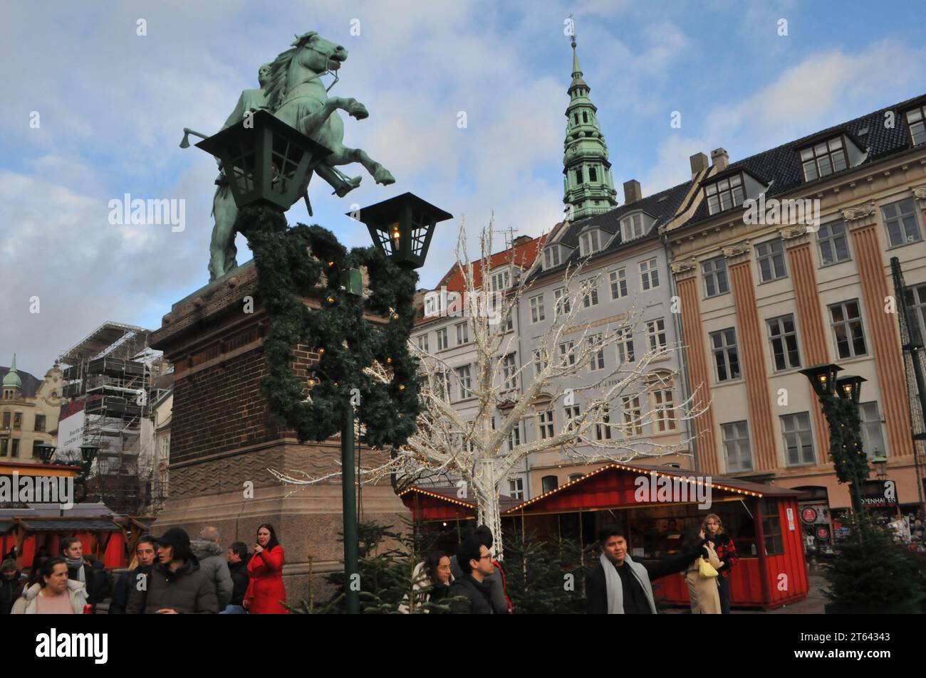 Copenhagen, Denmark /08 November 2023/.Visitors at christmas market in ...
