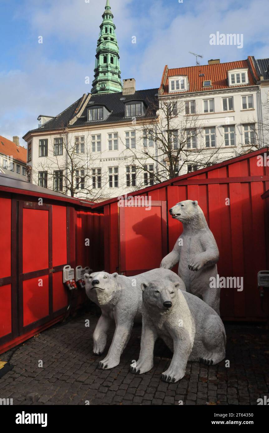 Copenhagen, Denmark /08 November 2023/.Visitors at christmas market in ...