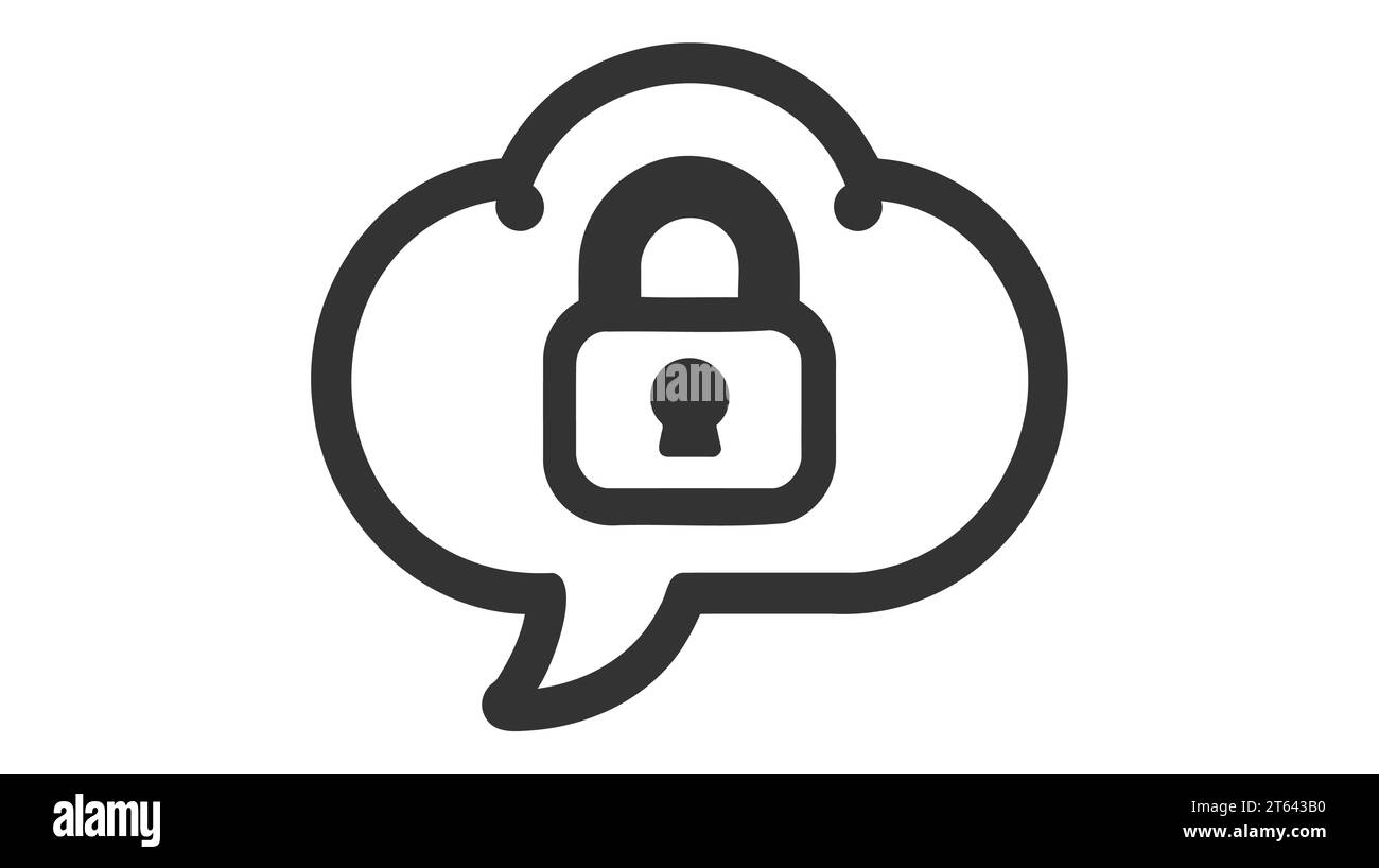 illustrastion vector graphic of chat lock, chat lock icon or message ...