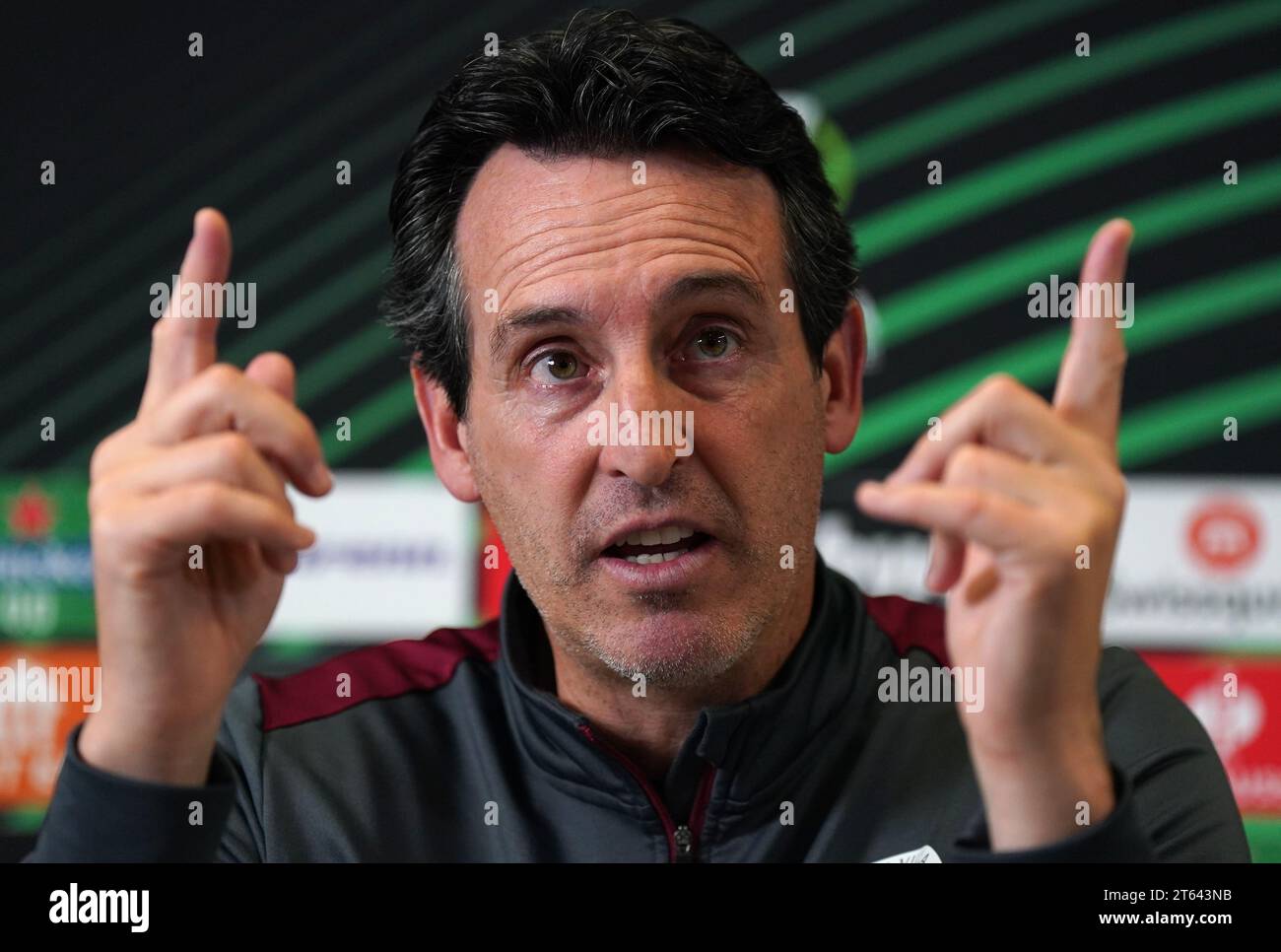 Aston Villa manager Unai Emery during a press conference at the ...