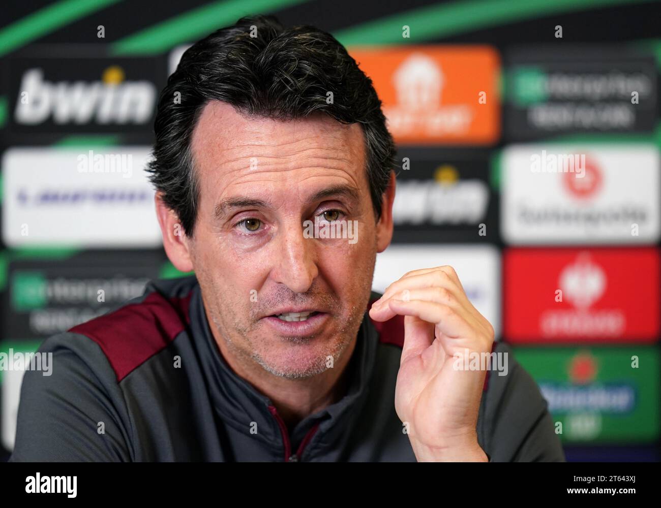 Aston villa manager unai emery during a press conference at the ...
