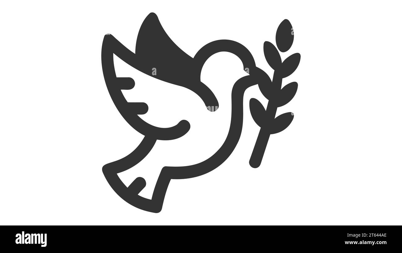 Peace Dove 9, Flying Bird, Black Silhouette, Vector Illustration Stock ...