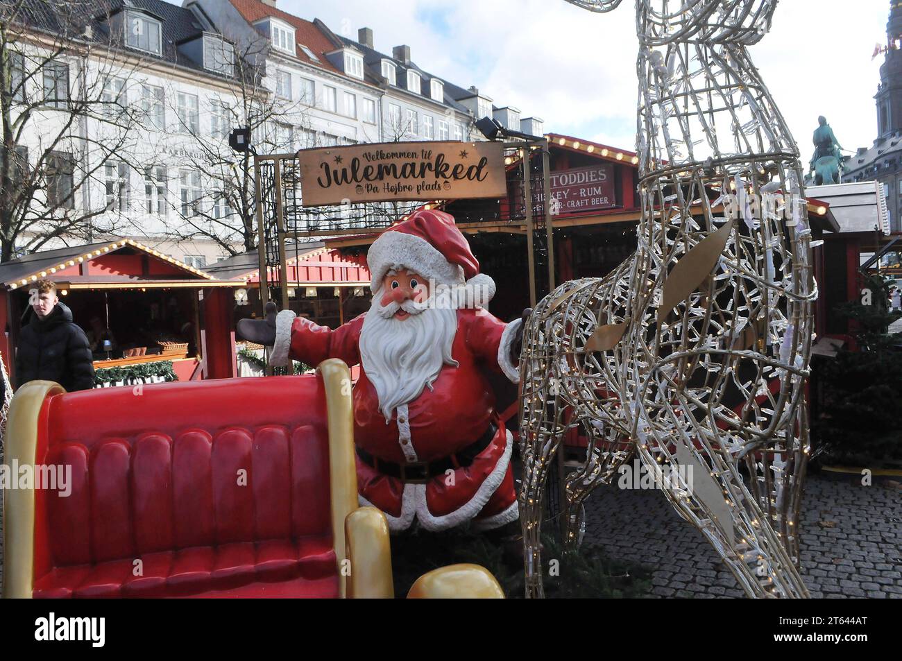 Copenhagen, Denmark /08 November 2023/.Visitors at christmas market in ...