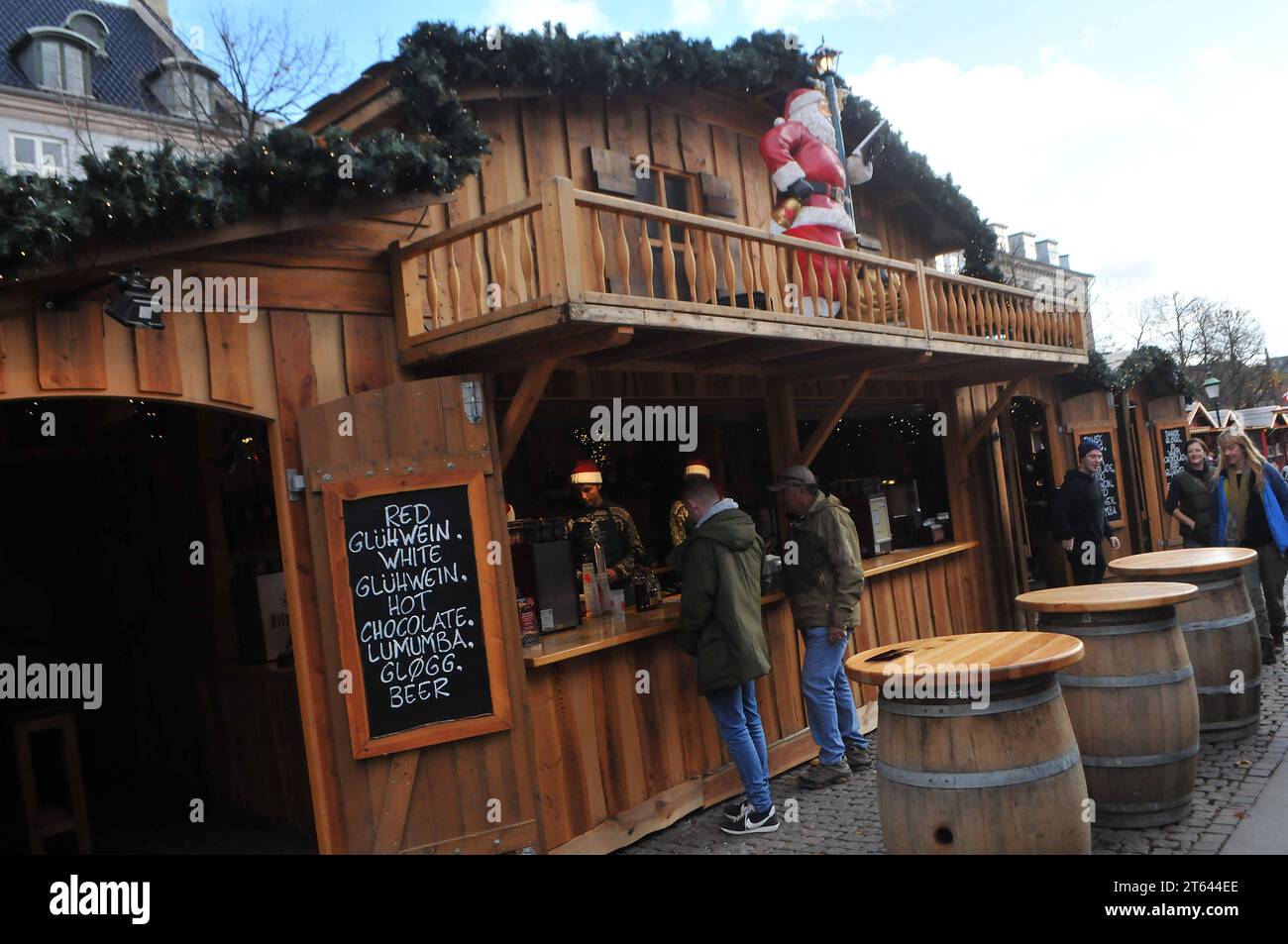 Copenhagen, Denmark /08 November 2023/.Visitors at christmas market in ...