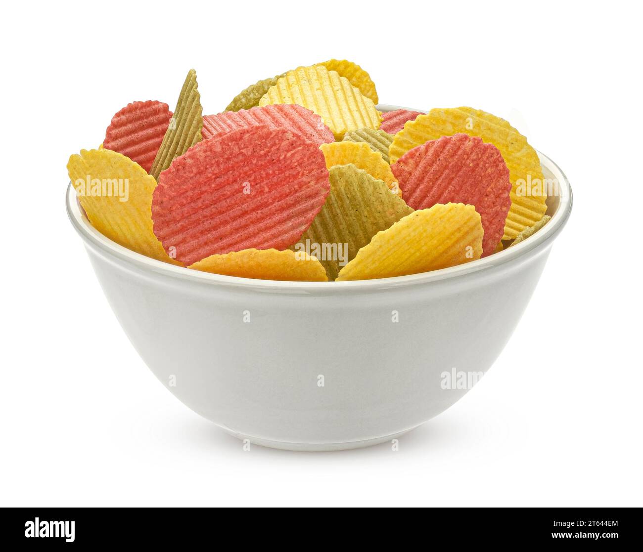 Mix of vegetable chips isolated on white background Stock Photo - Alamy
