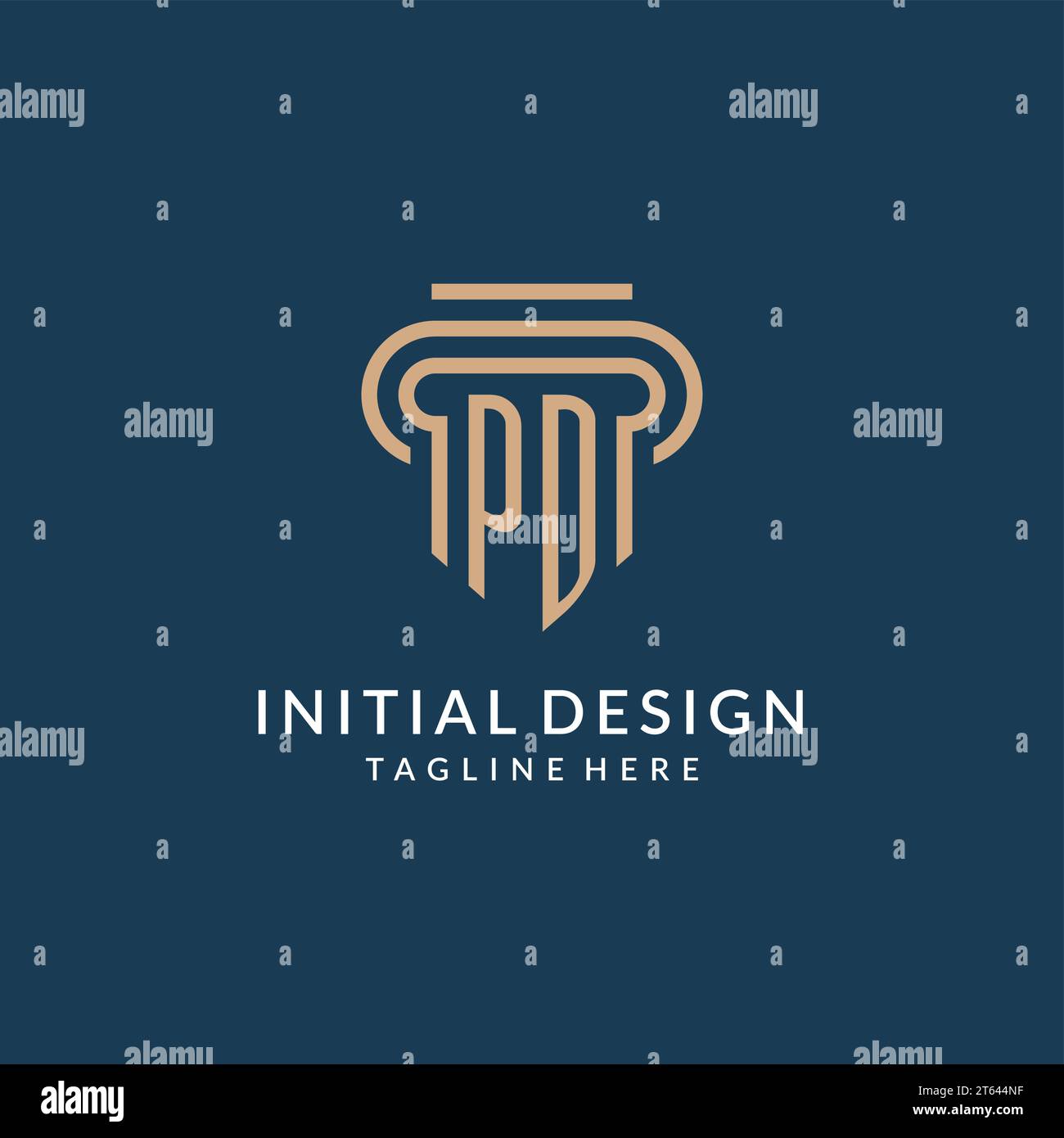 Initial PD pillar logo style, luxury modern lawyer legal law firm logo ...