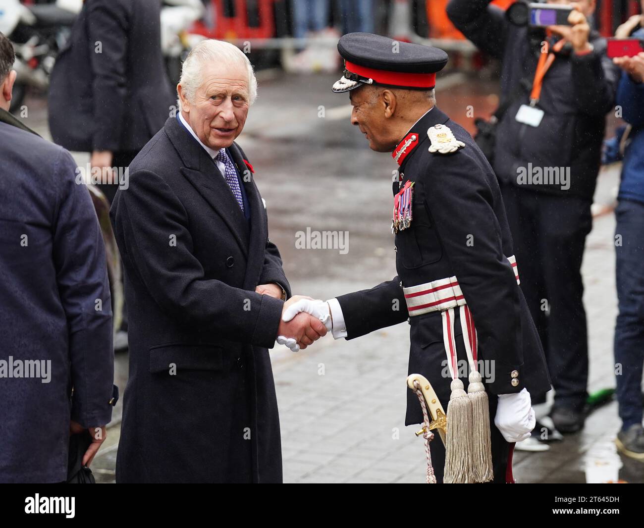 King Charles III arrives at New Malden Methodist Church, south west ...