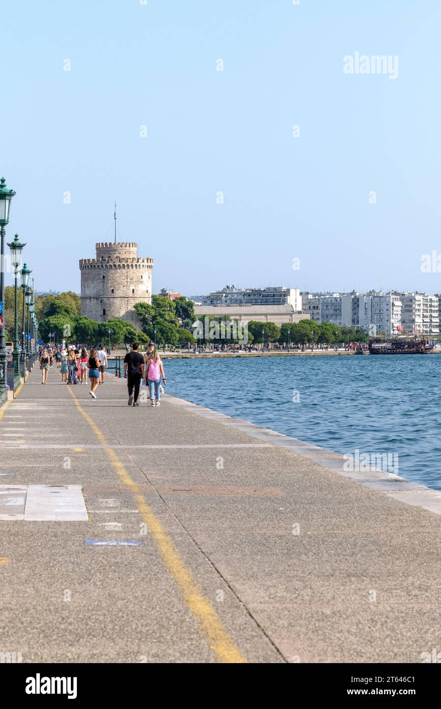 Thessaloniki, Greece - September 22, 2023 : View of the famous Paralia ...