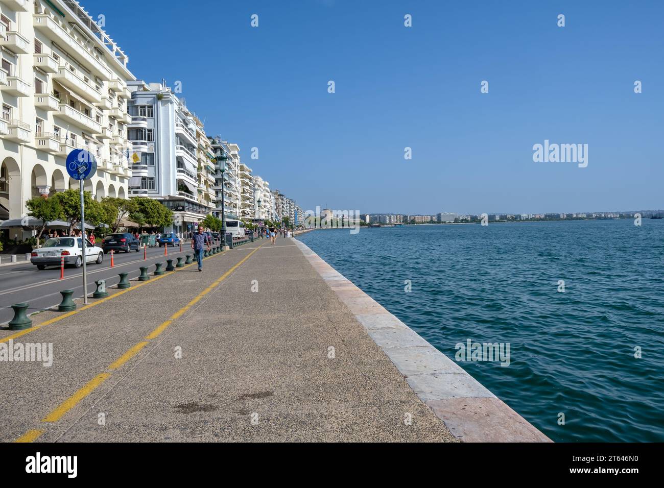 Thessaloniki, Greece - September 22, 2023 : View of the famous Paralia ...