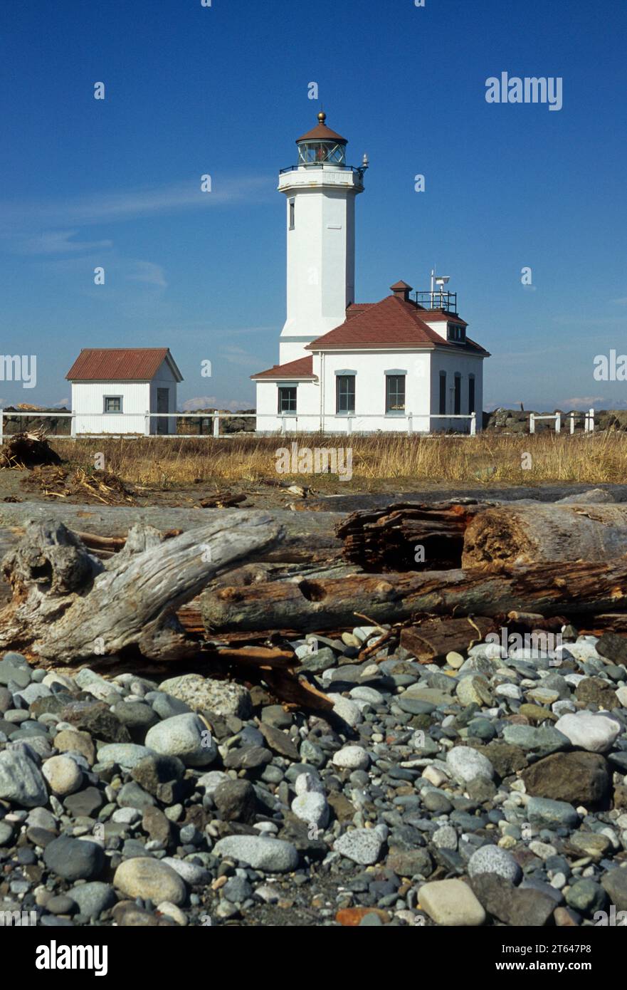Point Wilson Lighthouse, Fort Worden State Park, Washington Stock Photo ...