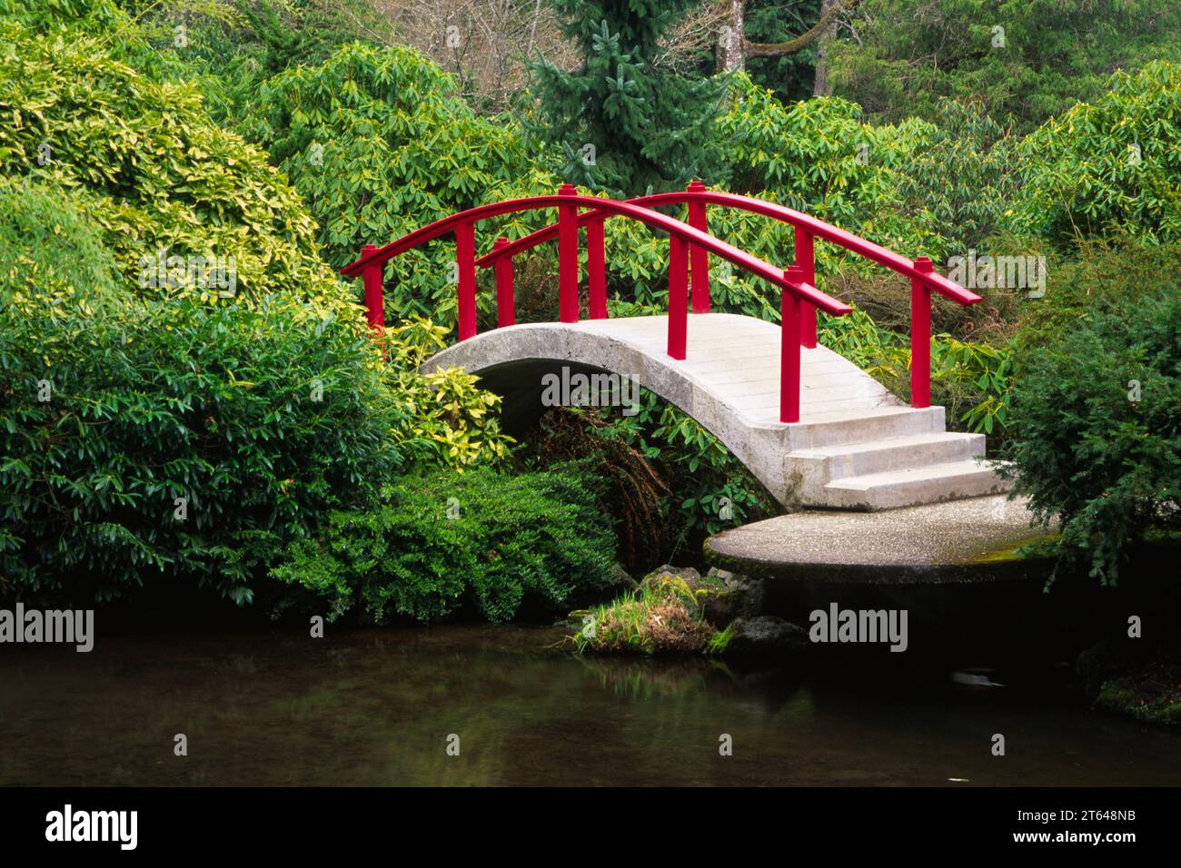 Moon Bridge, Kubota Garden, Seattle, Washington Stock Photo - Alamy
