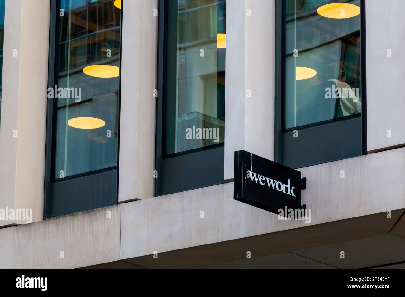 An external view of the WeWork office building on Station Road ...