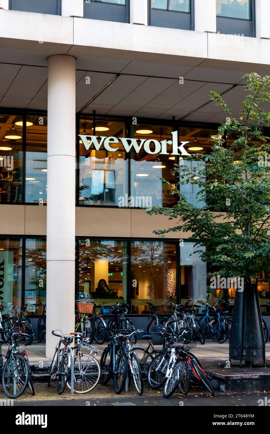 An external view of the WeWork office building on Station Road ...