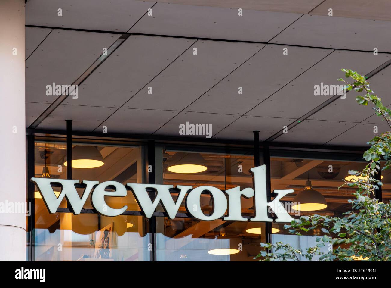 An external view of the WeWork office building on Station Road ...