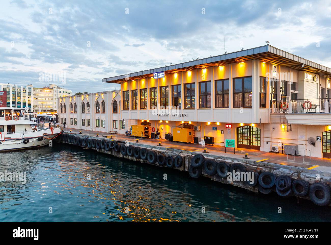 Istanbul, Turkey, The architecture of Kadikoy iskelesi stop for ferries ...