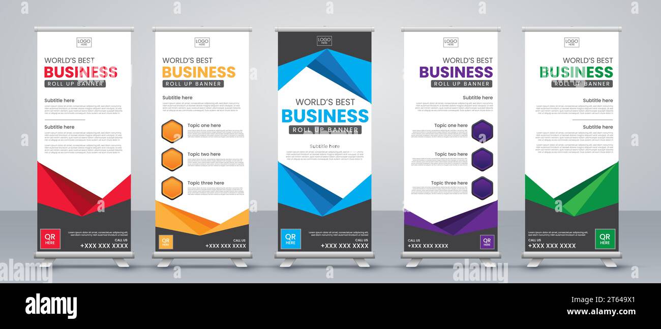 Roll up Banner Design Signboard Advertising Template Vector X banner ...