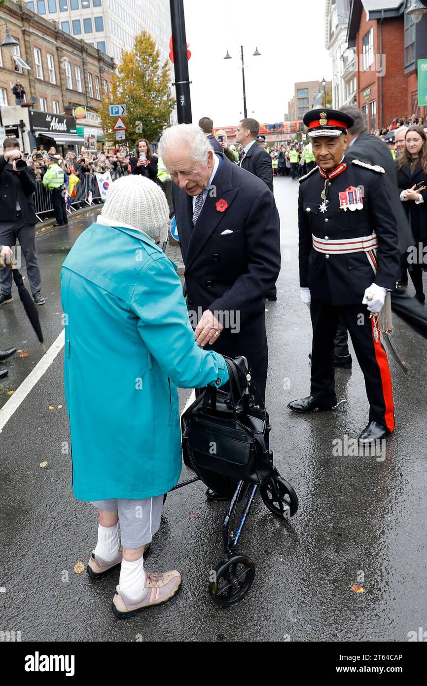 King Charles III arrives for his visit to New Malden Methodist Church ...