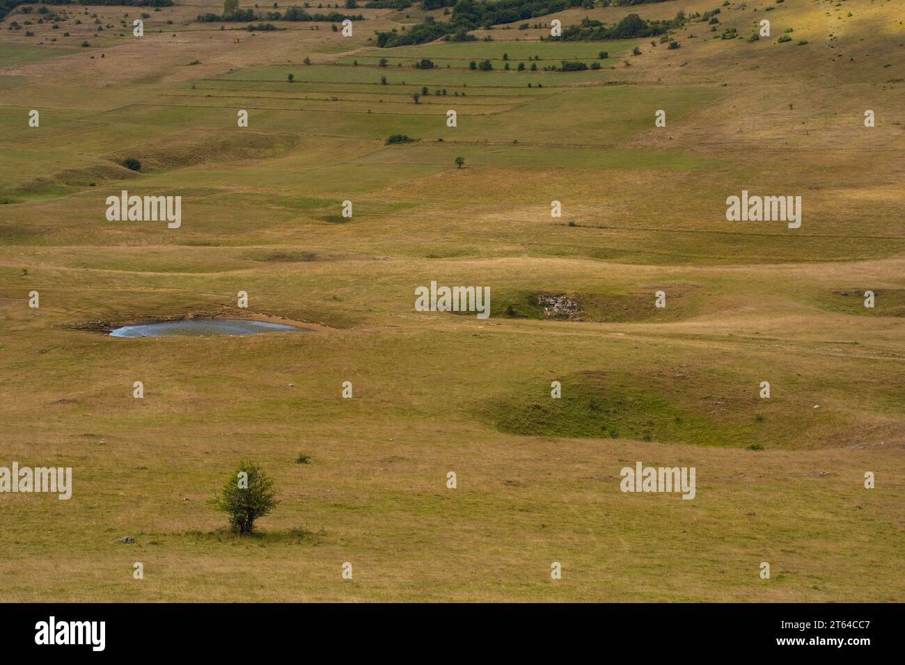 Sinkholes in the Bravsko Polje karst landscape near Bosanski Petrovac ...