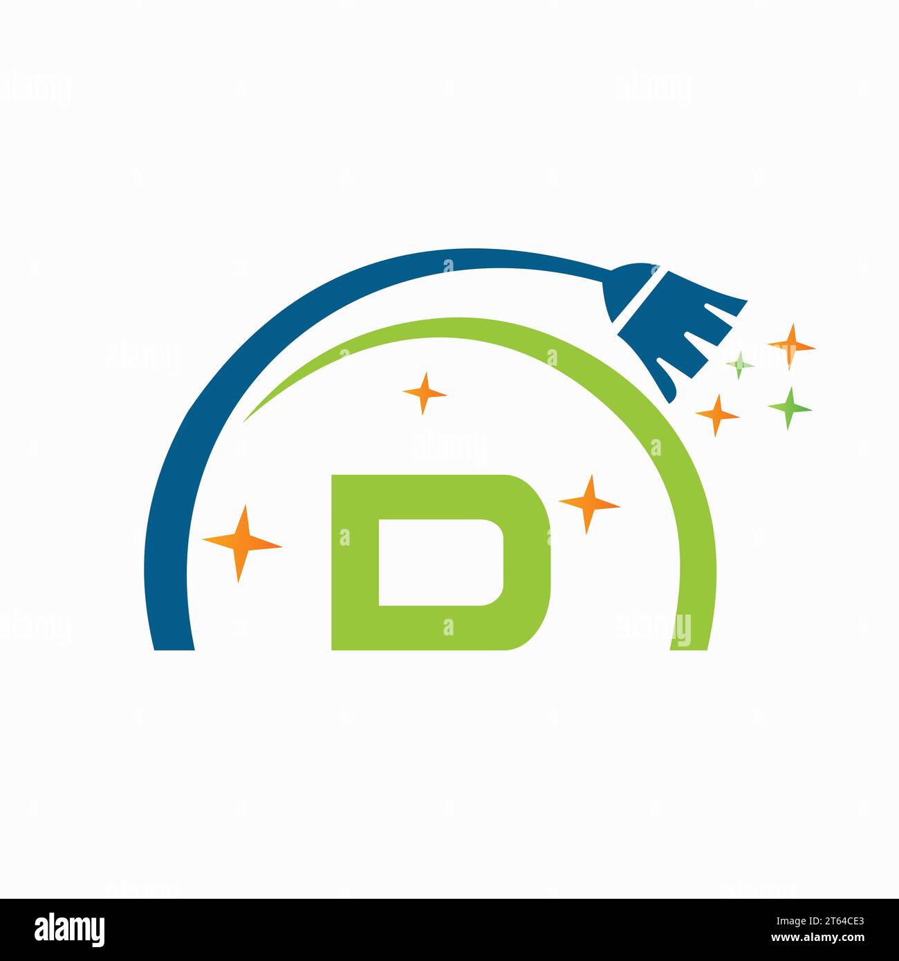 Cleaning Logo and Symbol On Letter D, House Clean Sign Stock Vector ...