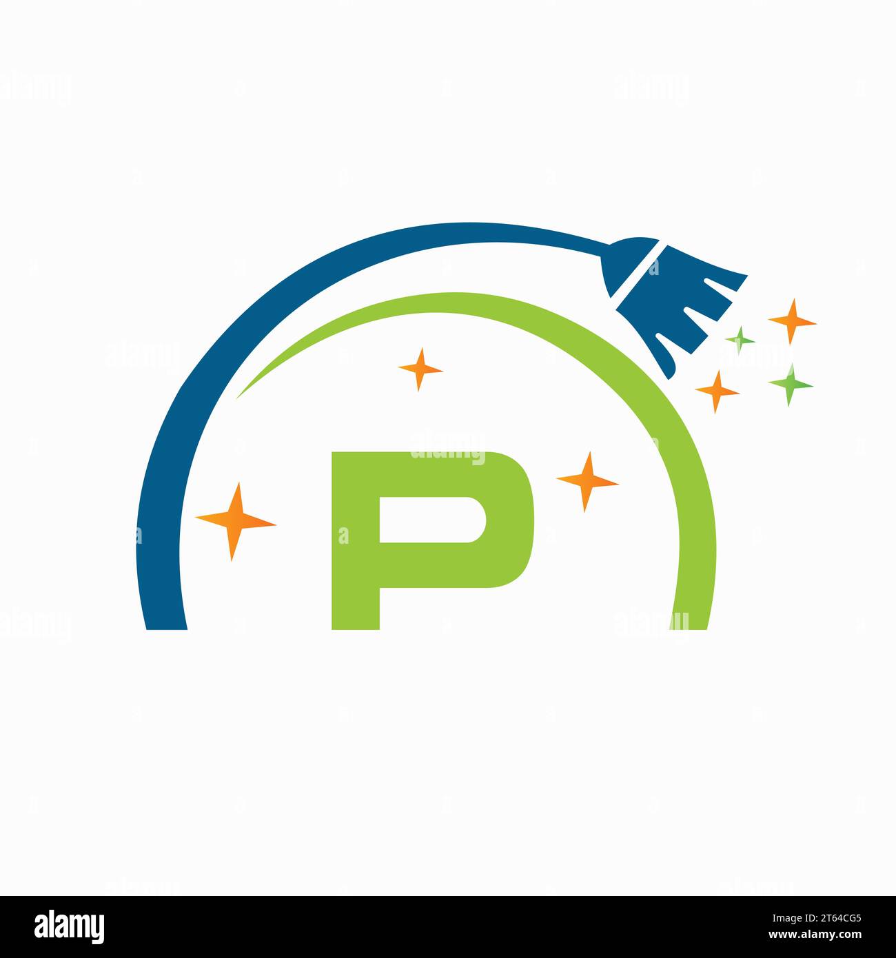 Cleaning Logo and Symbol On Letter P, House Clean Sign Stock Vector ...