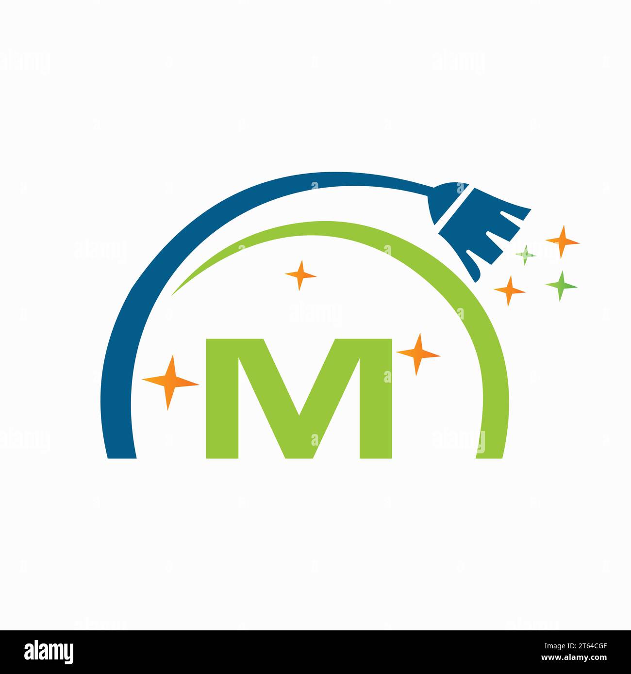 Cleaning Logo and Symbol On Letter M, House Clean Sign Stock Vector ...