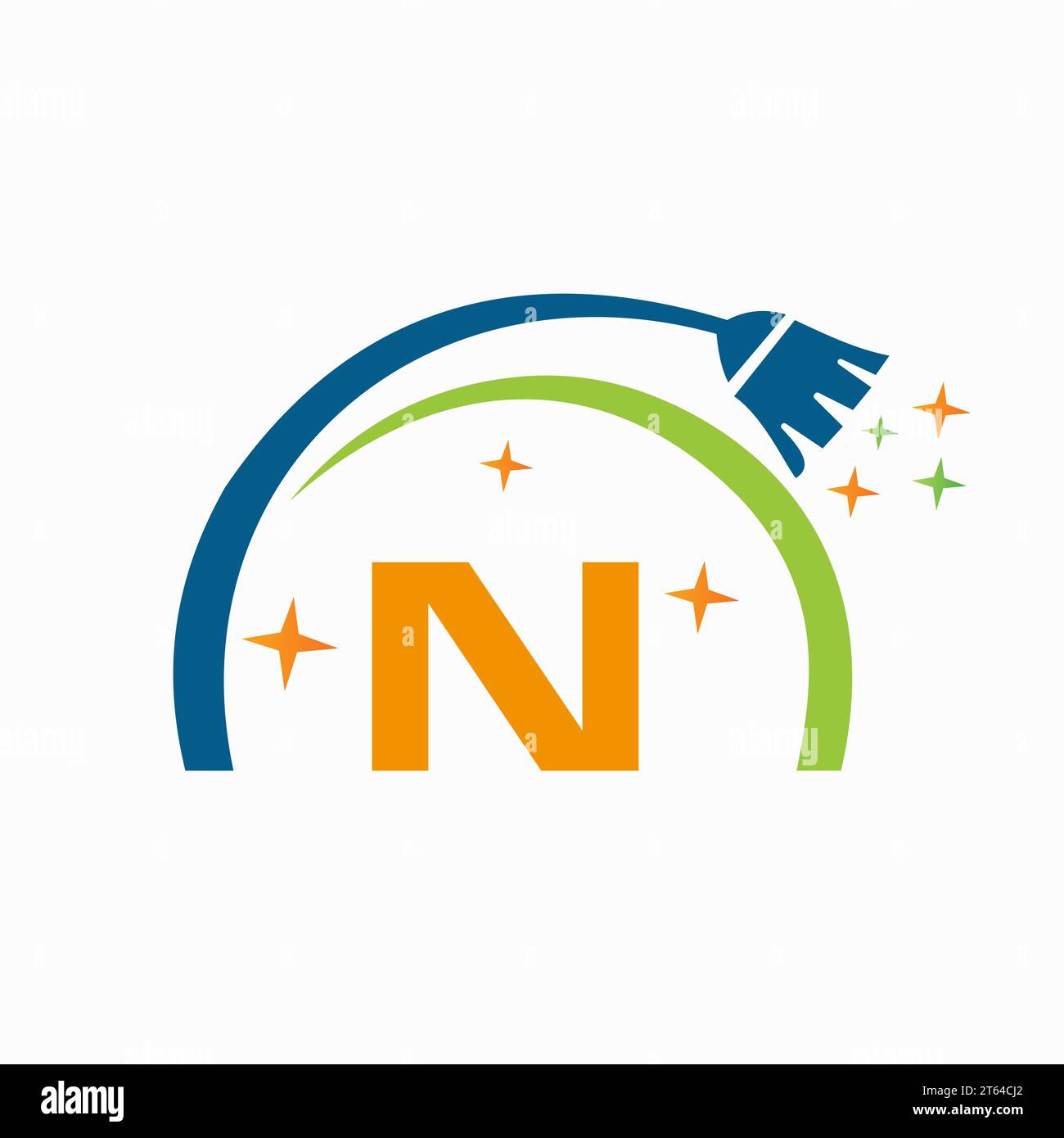 Cleaning Logo and Symbol On Letter N, House Clean Sign Stock Vector ...