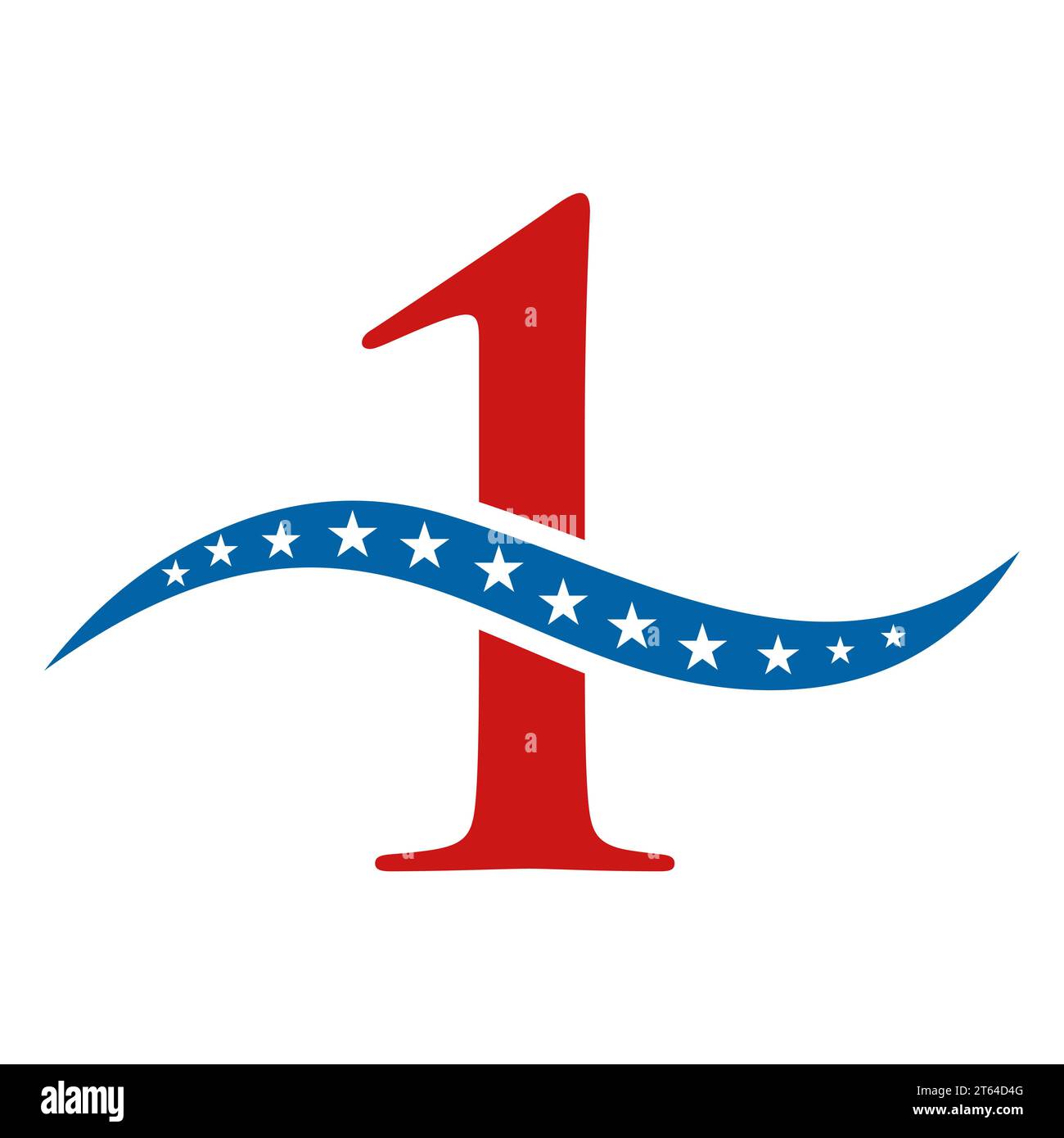 Letter 1 America Logo USA Flag. Patriotic American Business Logo Design ...
