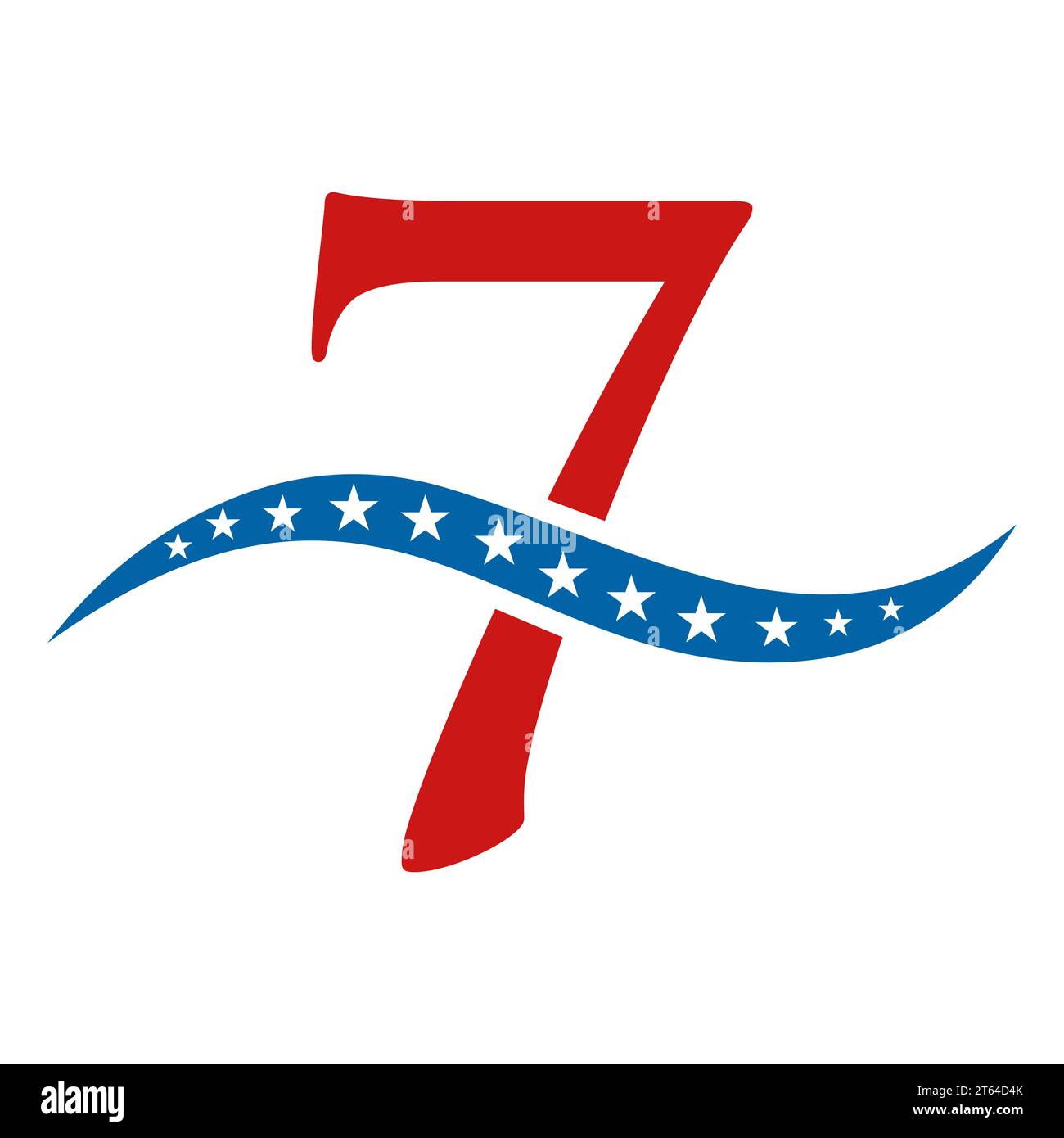 Letter 7 America Logo USA Flag. Patriotic American Business Logo Design ...