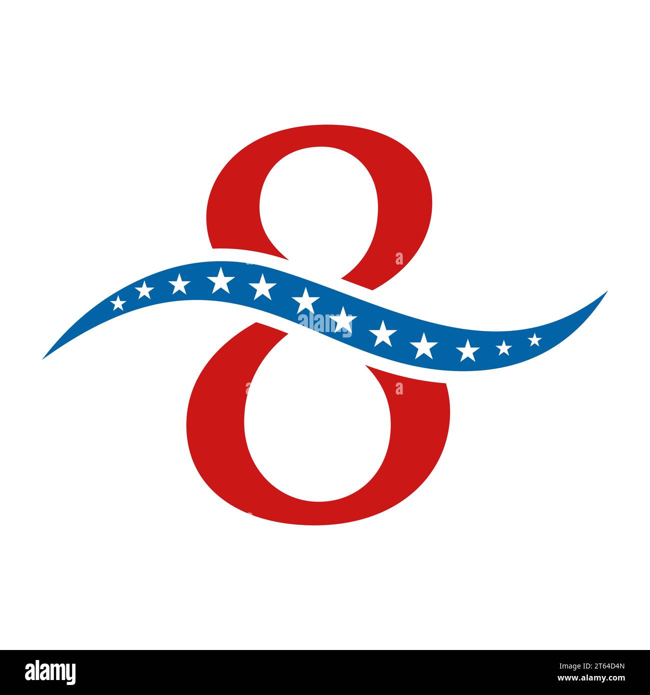 Letter 8 America Logo USA Flag. Patriotic American Business Logo Design ...