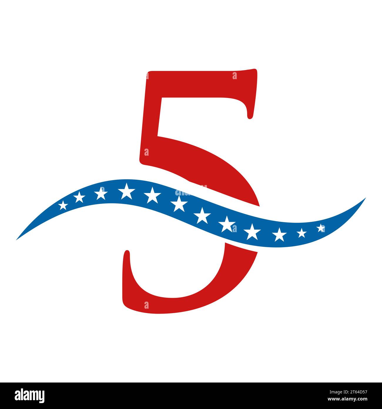 Letter 5 America Logo USA Flag. Patriotic American Business Logo Design ...