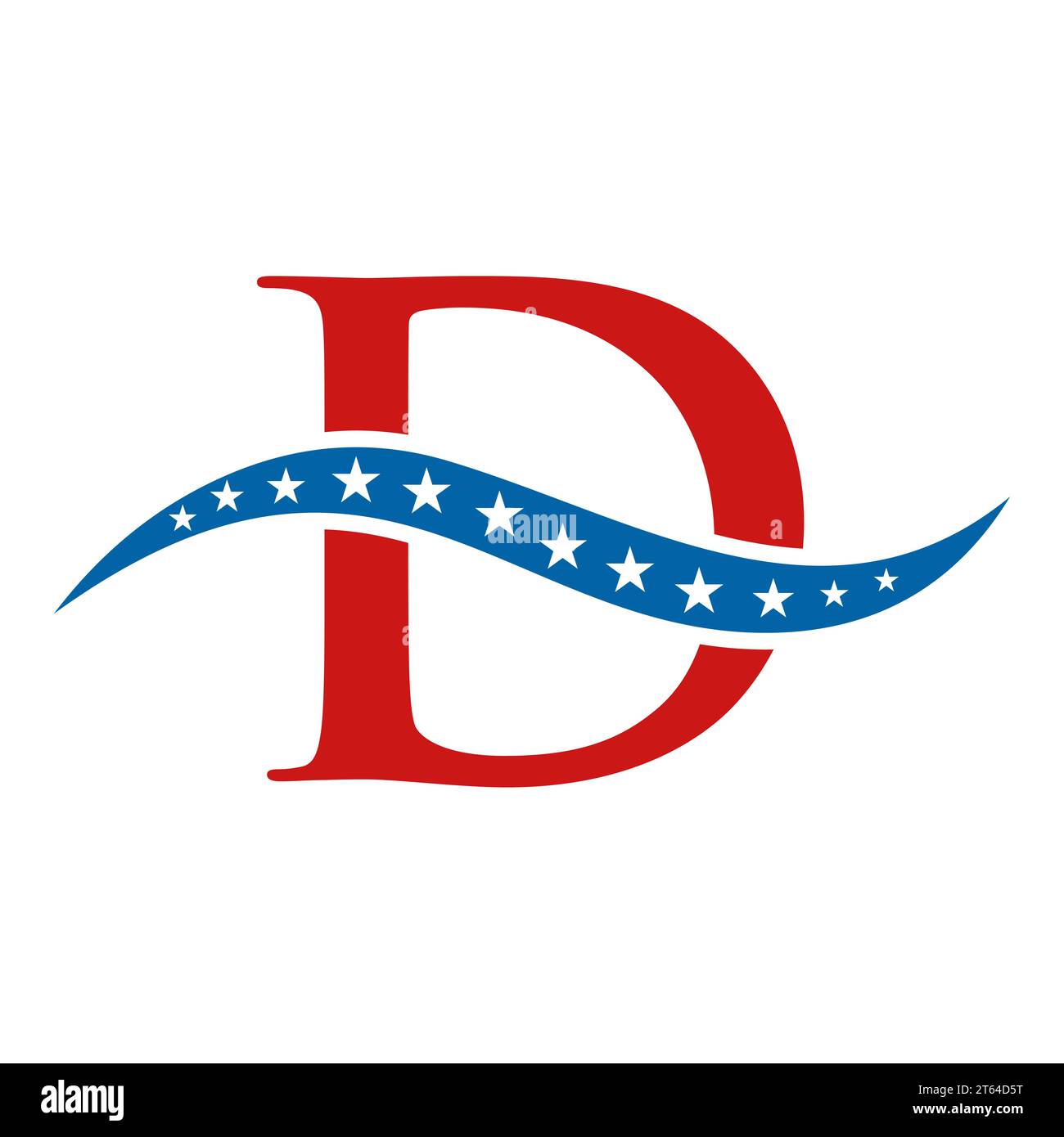 Letter D America Logo USA Flag. Patriotic American Business Logo Design ...