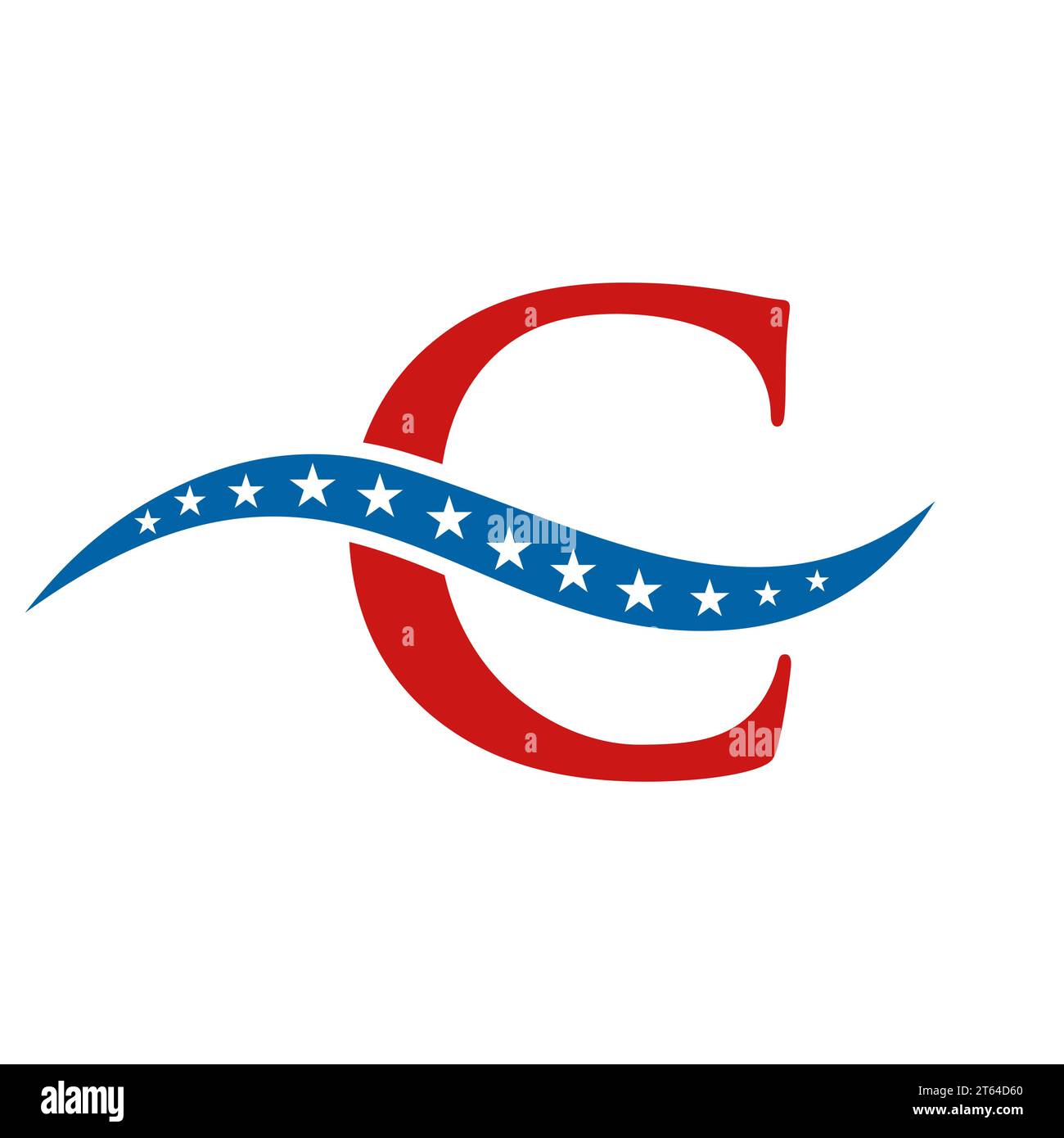 Letter C America Logo USA Flag. Patriotic American Business Logo Design ...