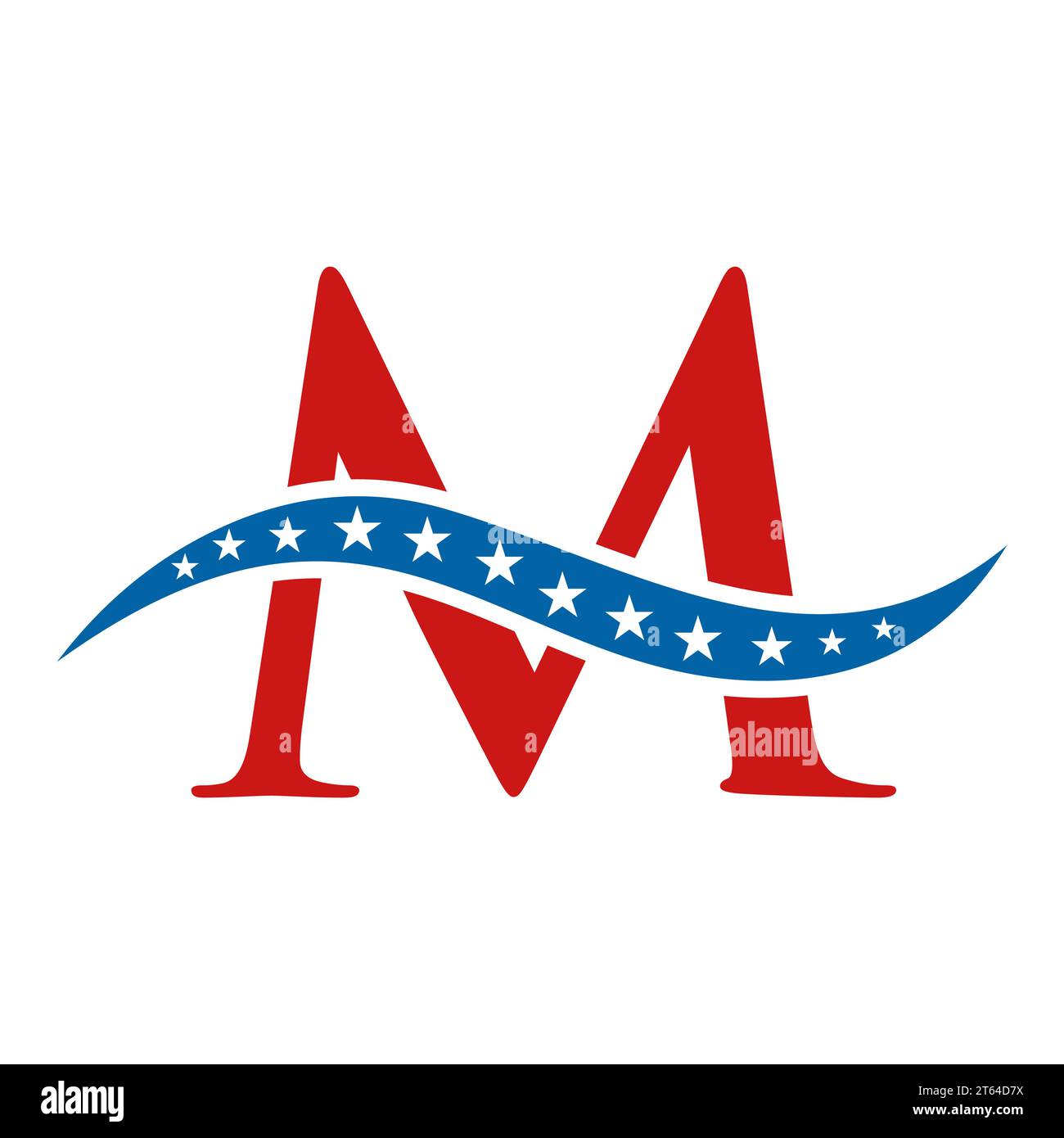 Letter M America Logo USA Flag. Patriotic American Business Logo Design ...