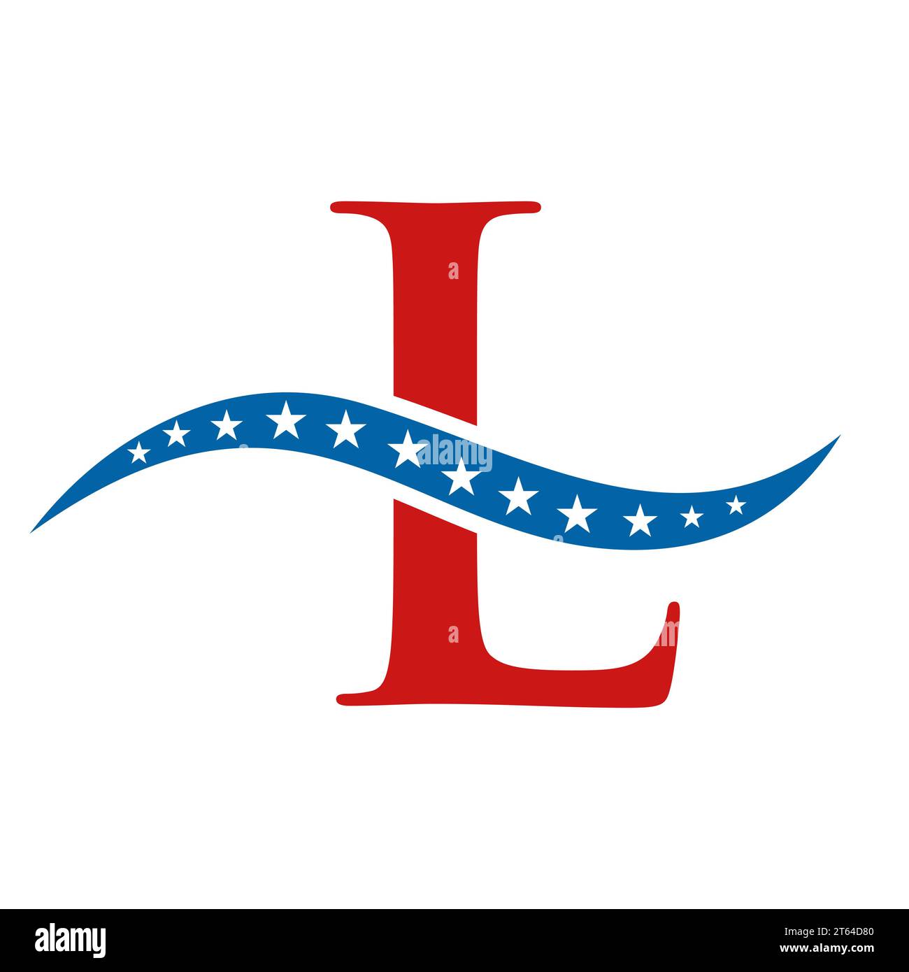 Letter L America Logo USA Flag. Patriotic American Business Logo Design ...