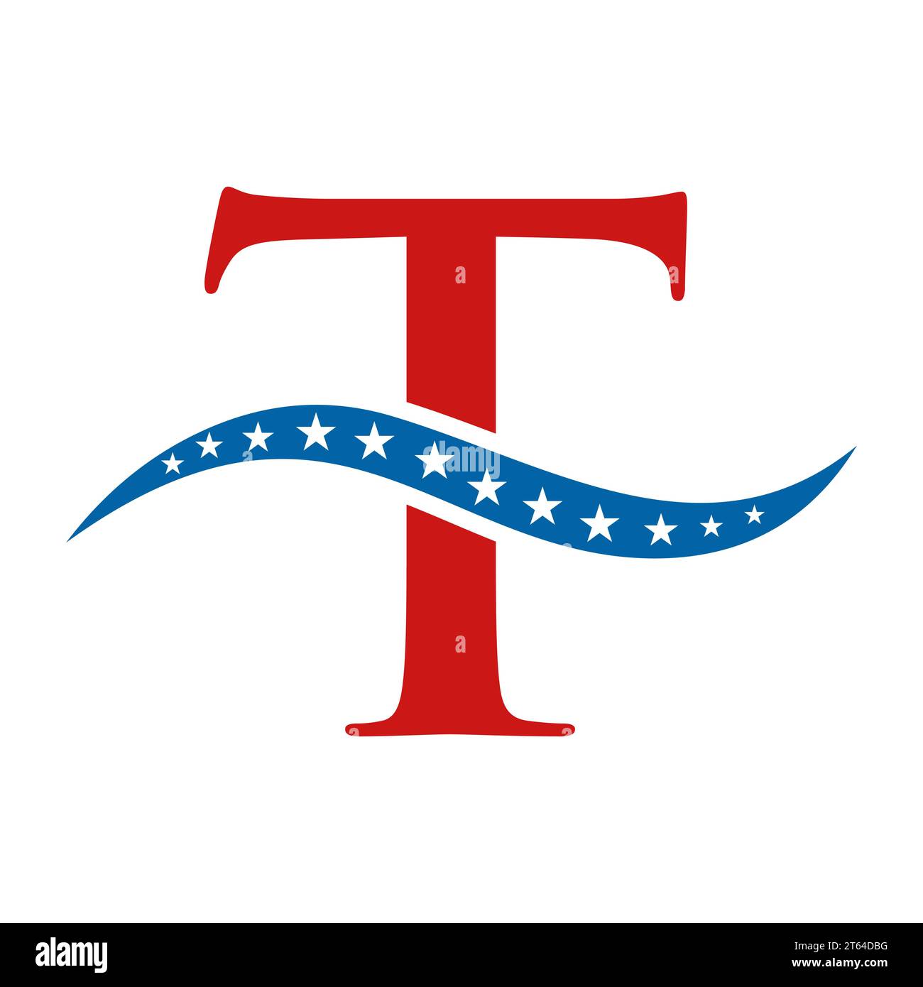 Letter T America Logo USA Flag. Patriotic American Business Logo Design ...
