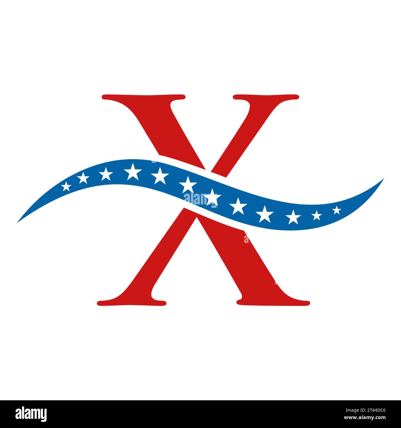 Letter X America Logo USA Flag. Patriotic American Business Logo Design ...