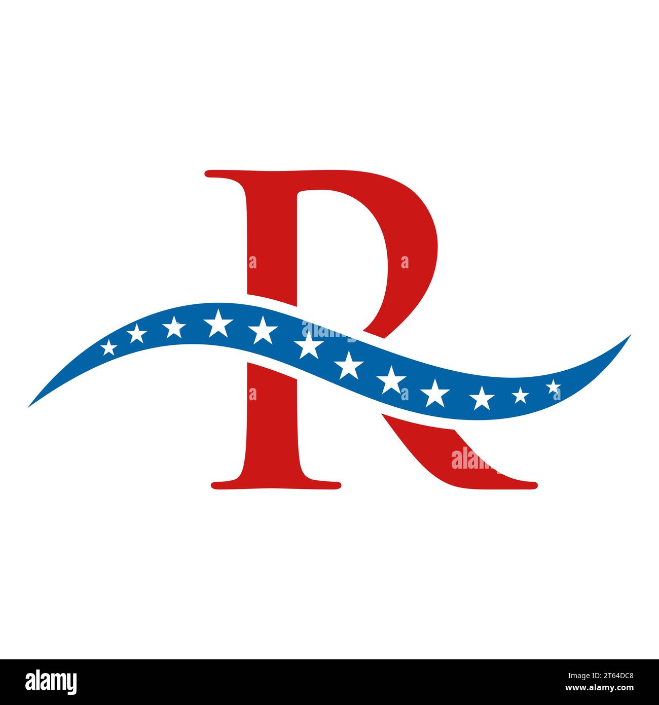 Letter R America Logo USA Flag. Patriotic American Business Logo Design ...