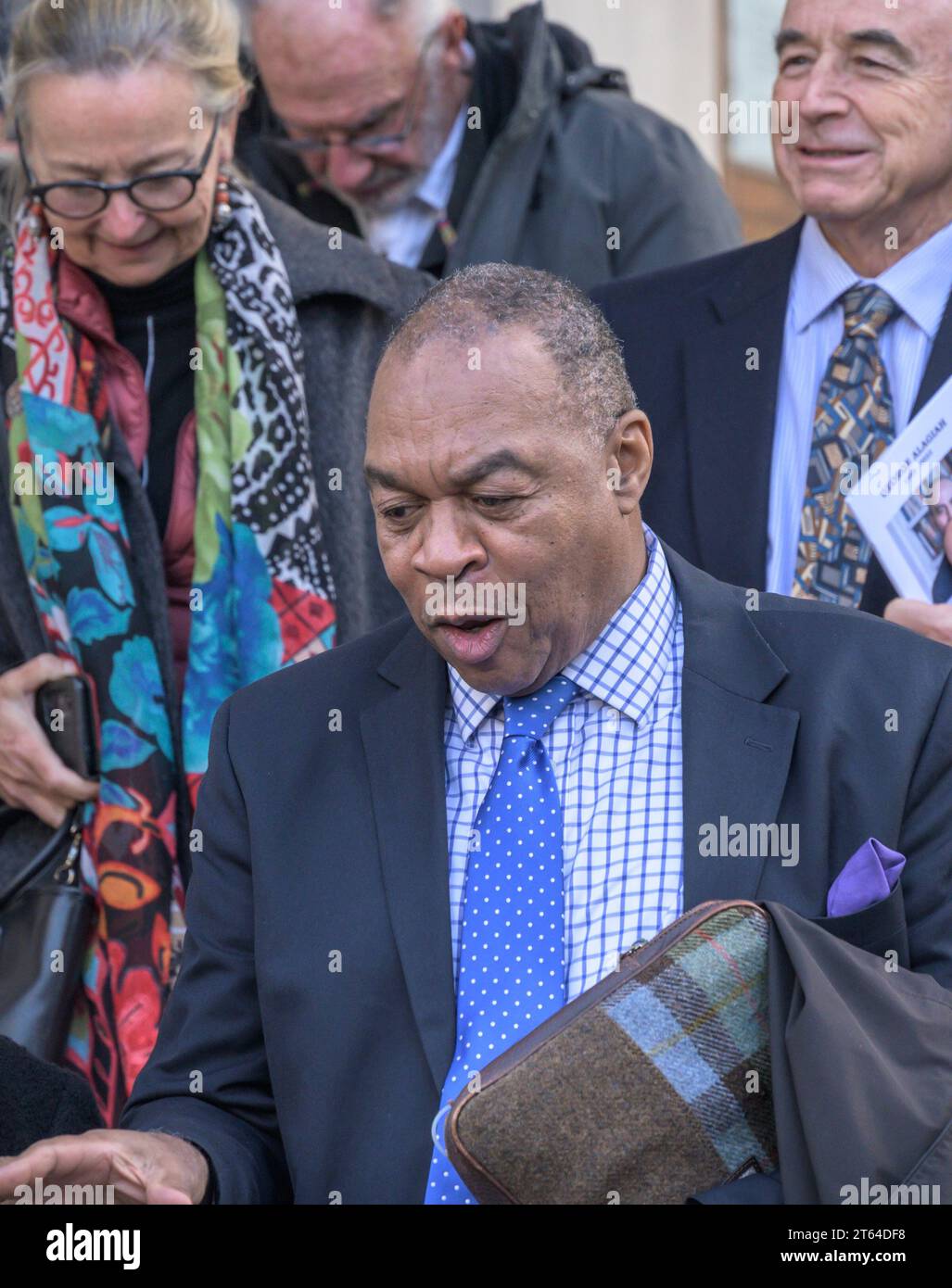 Wesley Kerr OBE (freelance writer and broadcaster) leaving a memorial ...