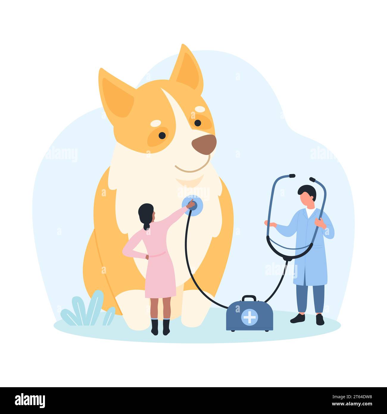 Veterinarian appointment at vet clinic vector illustration. Cartoon ...