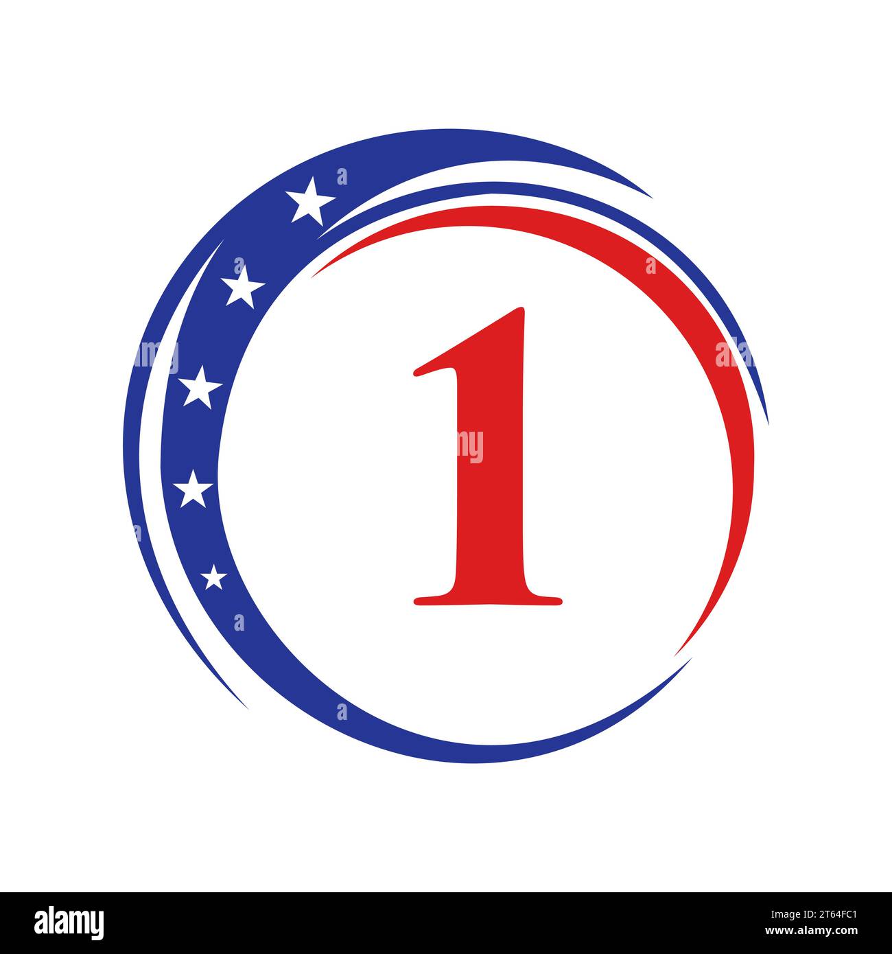 Letter 1 America Logo USA Flag. Patriotic American Logo Design On ...