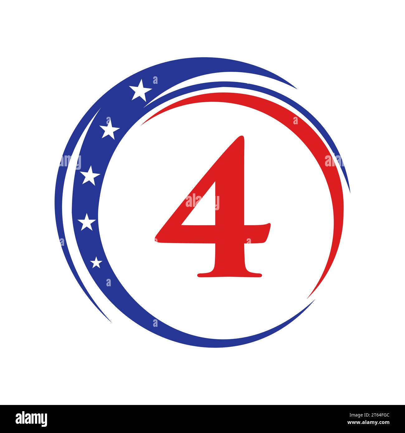 Letter 4 America Logo USA Flag. Patriotic American Logo Design On ...