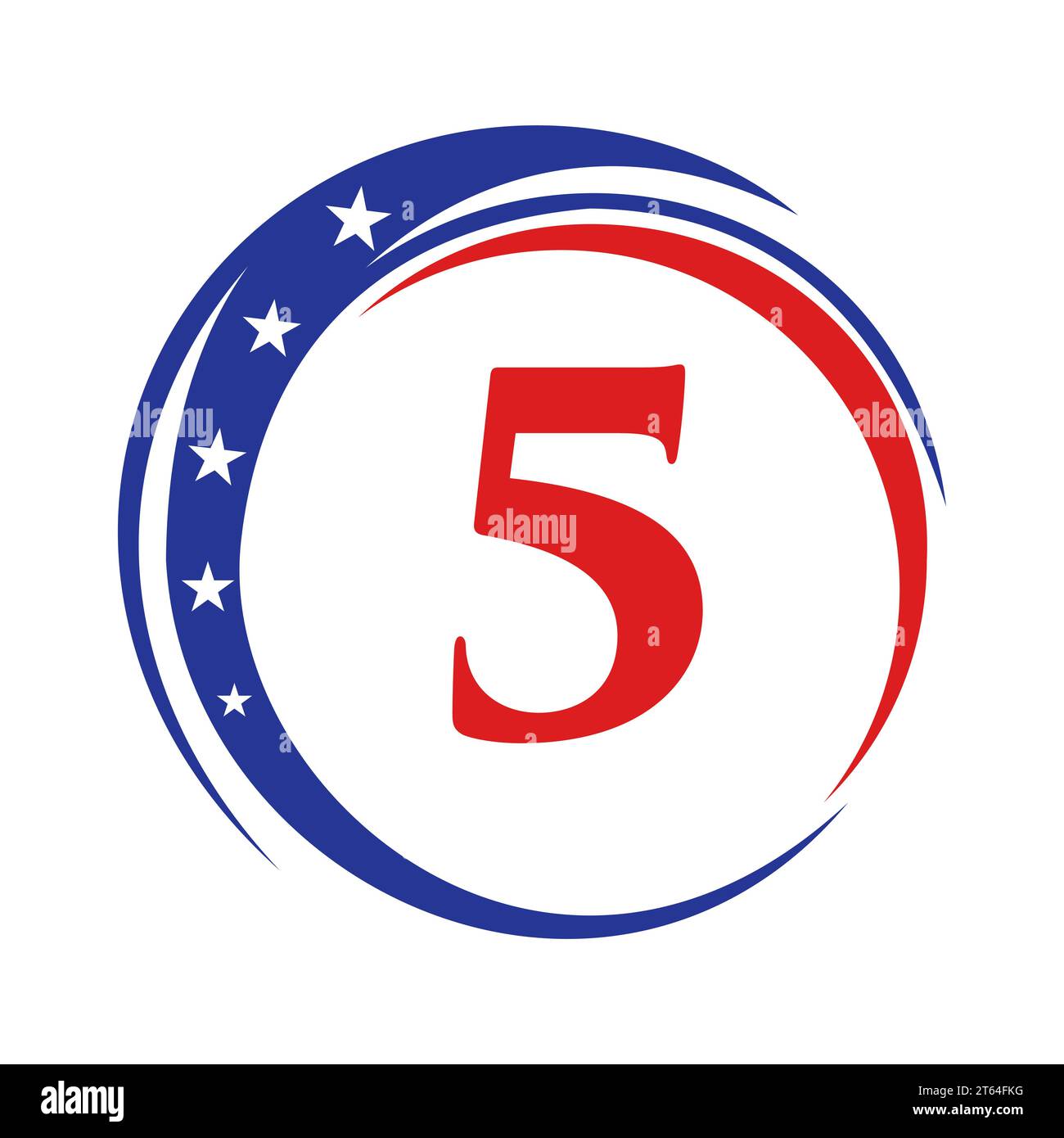 Letter 5 America Logo USA Flag. Patriotic American Logo Design On ...