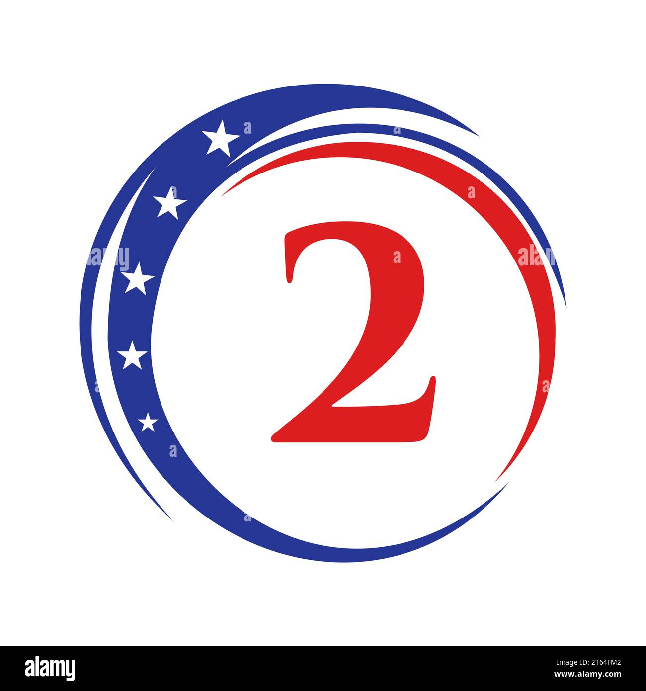 Letter 2 America Logo USA Flag. Patriotic American Logo Design On ...