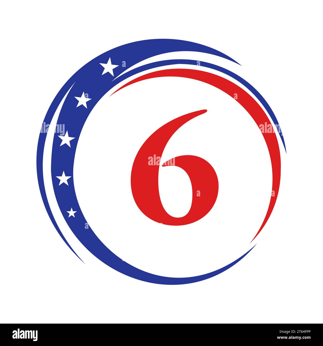 Letter 6 America Logo USA Flag. Patriotic American Logo Design On ...