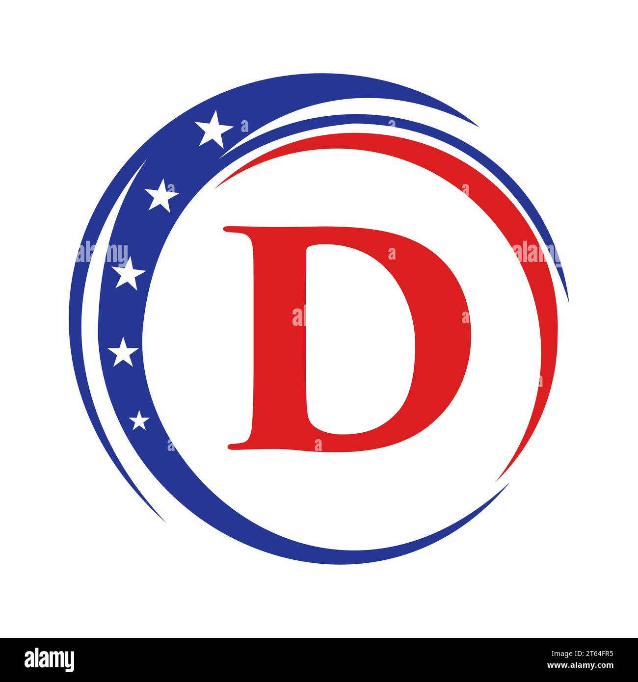 Letter D America Logo USA Flag. Patriotic American Logo Design On ...