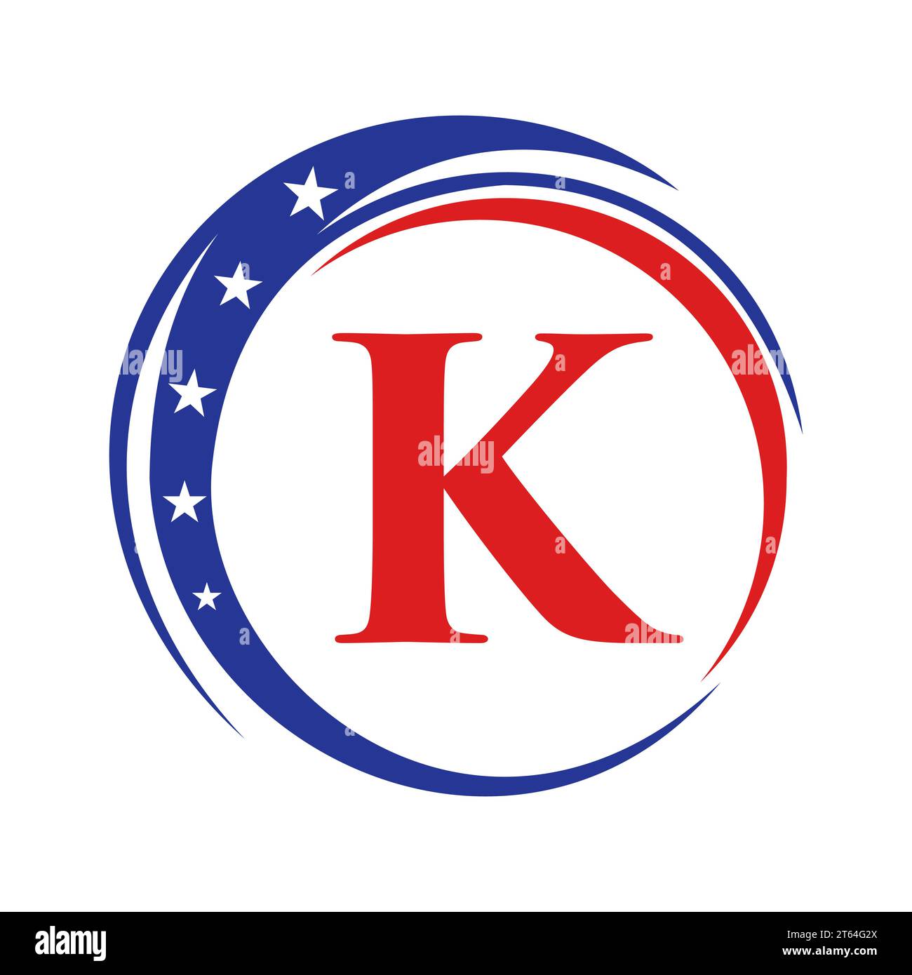 Letter K America Logo USA Flag. Patriotic American Logo Design On ...