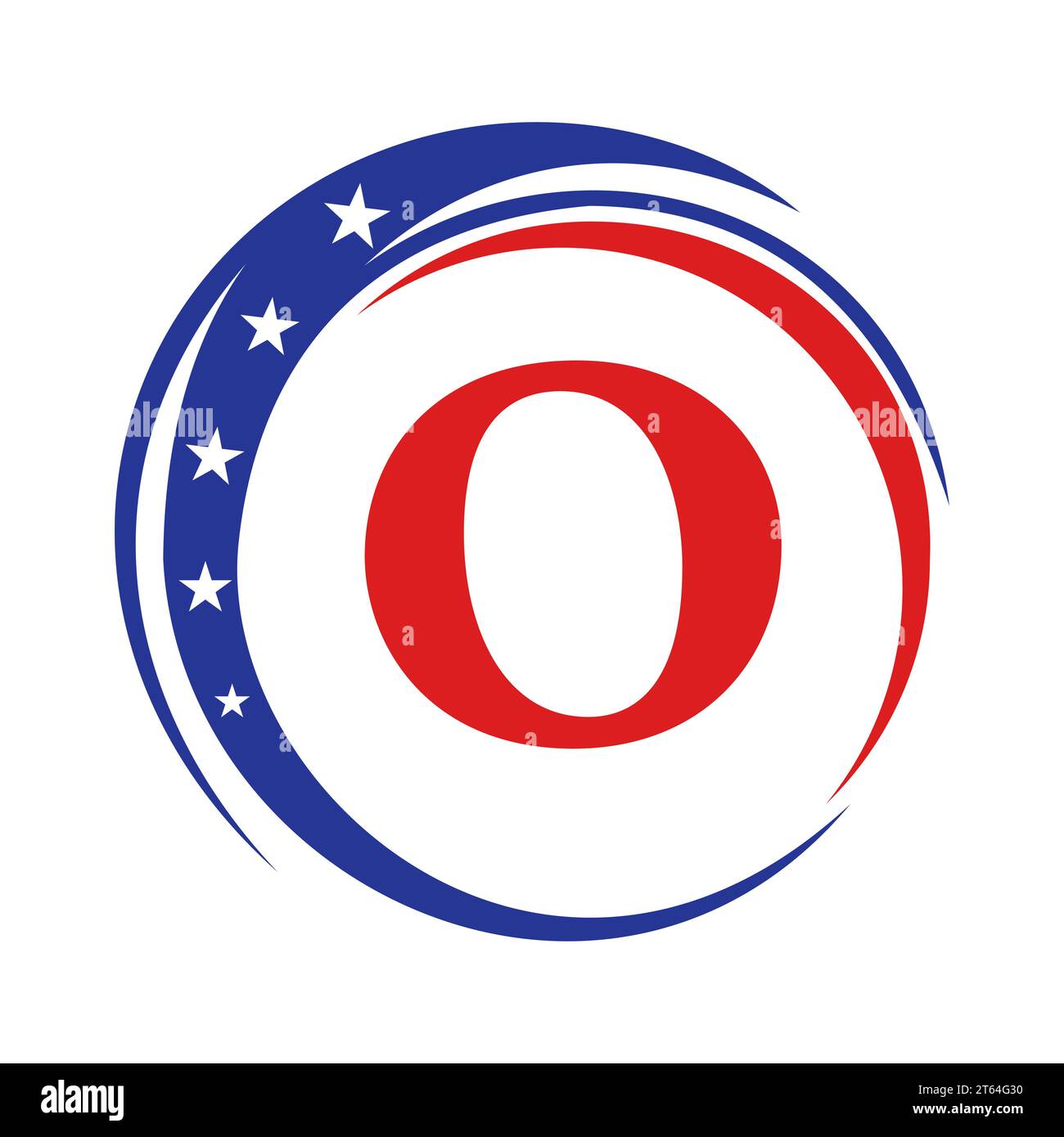 Letter O America Logo USA Flag. Patriotic American Logo Design On ...