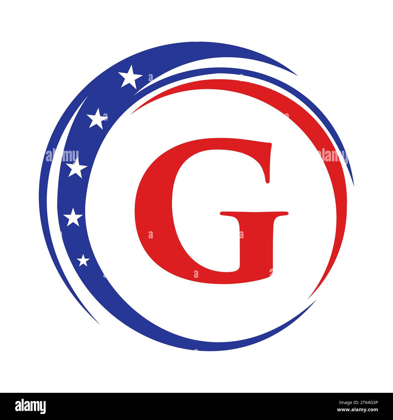 Letter G America Logo USA Flag. Patriotic American Logo Design On ...