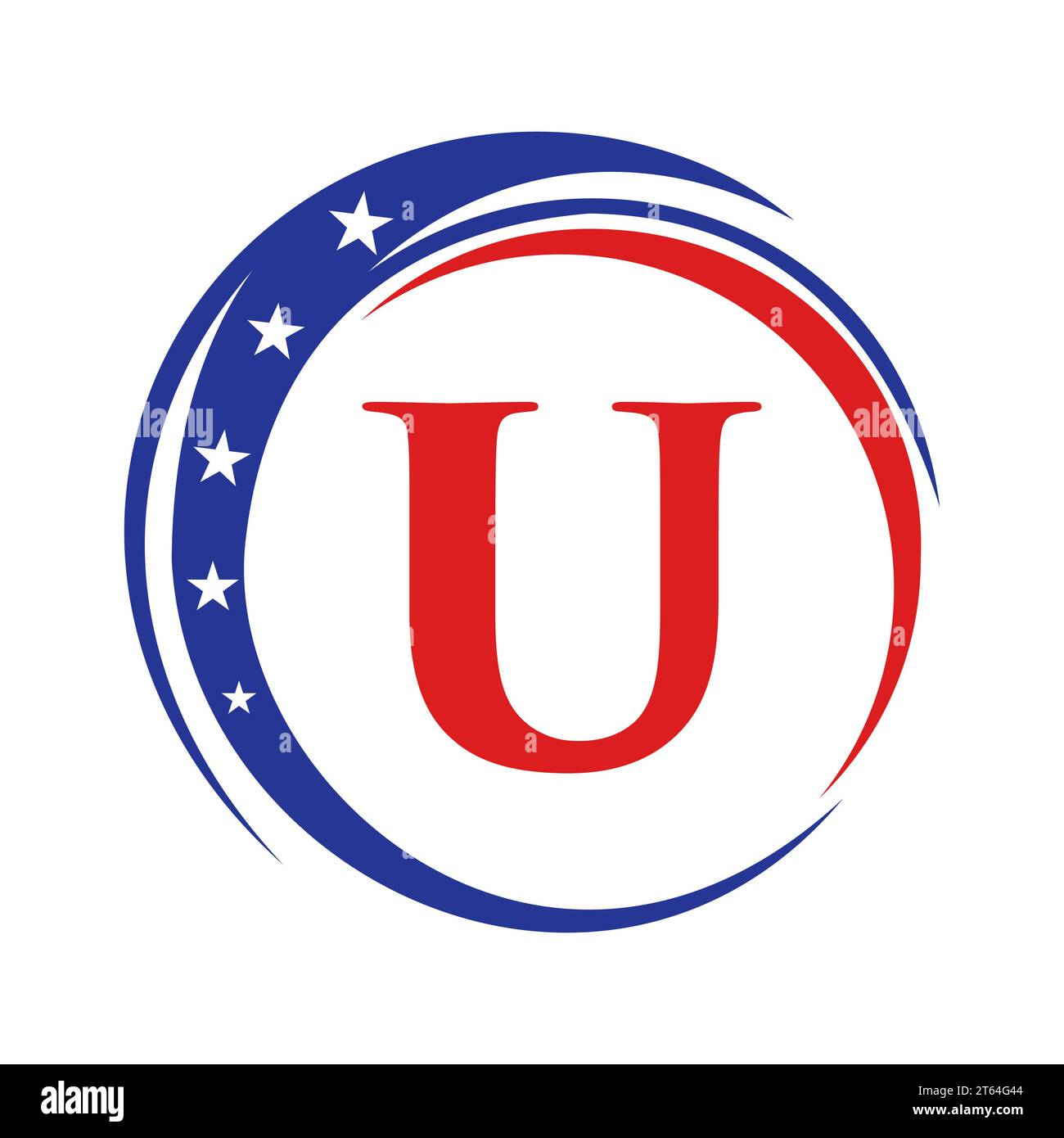 Letter U America Logo USA Flag. Patriotic American Logo Design On ...