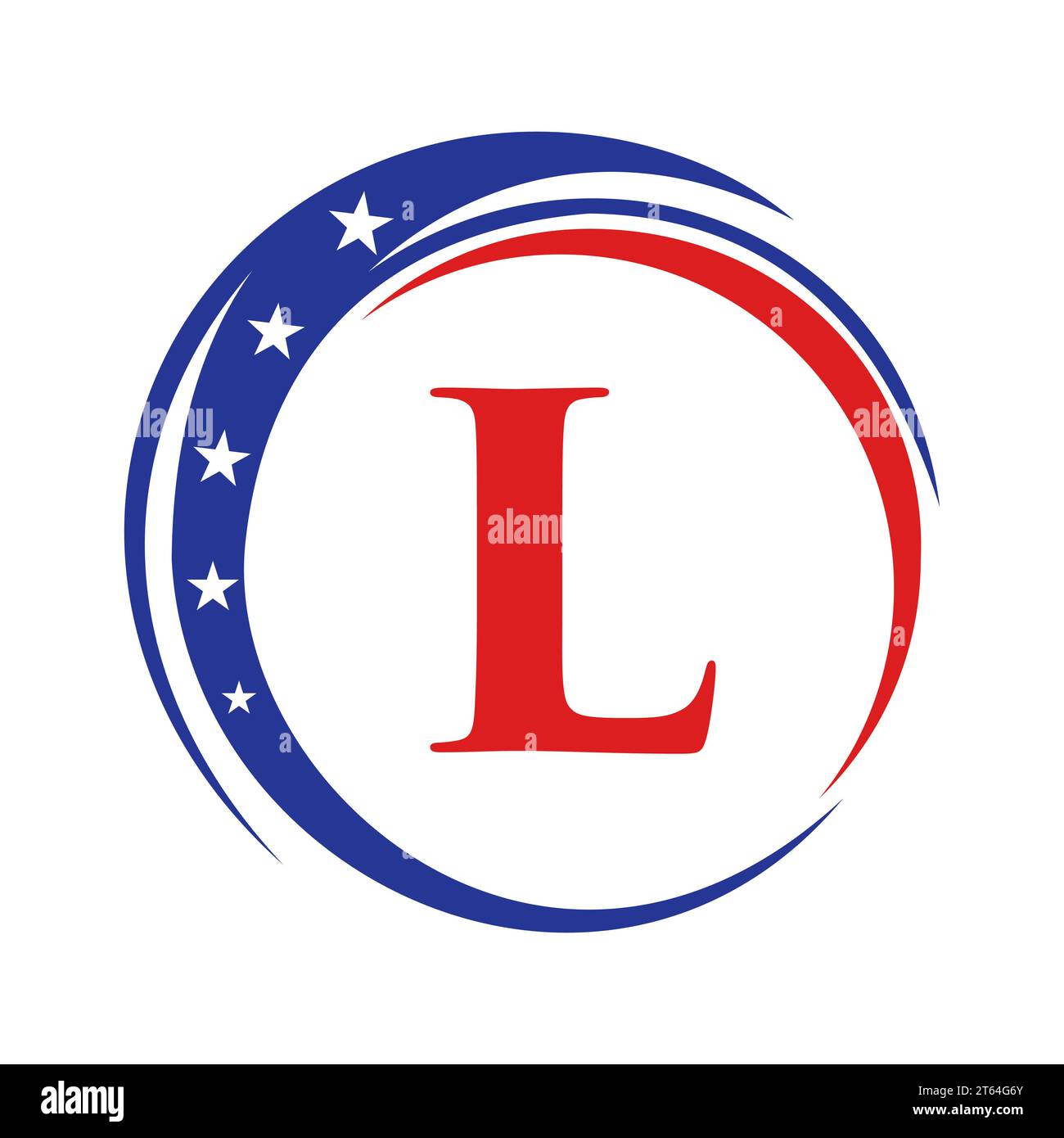 Letter L America Logo USA Flag. Patriotic American Logo Design On ...